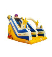 China Double Stitching Inflatable Slides With Space Theme For Children Playgrounds for sale