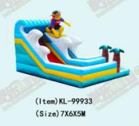 China Surfing Themed Inflatable Slide And Palm Tree Decorations for sale