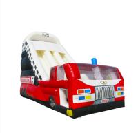 China Customize Inflatable Slides Fire Truck Theme For Children Parties for sale