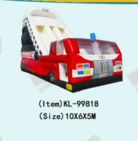 China Customize Inflatable Slides Fire Truck Theme For Children Parties for sale
