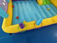 China Polyester Oxford Inflatable Purple Yellow Blue Slide With Toss Play for sale