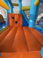China Polyester Oxford Inflatable Blue And Orange Water Slide For Children Fun Park for sale