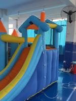 China Polyester Oxford Inflatable Blue And Orange Water Slide For Children Fun Park for sale