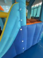 China Polyester Oxford Inflatable Blue And Orange Water Slide For Children Fun Park for sale