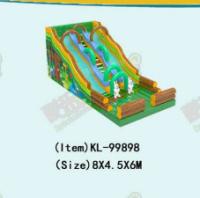 China Clown Inflatable Slide With Elephant Theme For Children Fun Park for sale