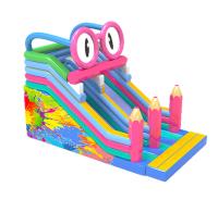 China Clown Inflatable Slide With Elephant Theme For Children Fun Park for sale