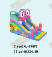China Clown Inflatable Slide With Elephant Theme For Children Fun Park for sale
