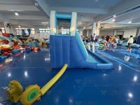 China Polyester Oxford Inflatable Blue Water Slide With Ocean Balls For Kids Fun Park for sale