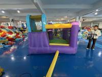 China Polyester Oxford Inflatable Purple Yellow Blue Slide With Toss Play for sale