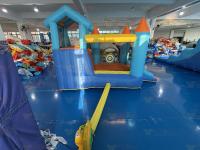 China Polyester Oxford Inflatable Blue And Orange Water Slide For Children Fun Park for sale
