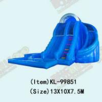 China Blue Inflatatble With Sliding And Pool summer feeling for sale