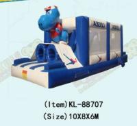 China White And Dark Blue Children Fun Park Inflatable Slide For Rentals for sale