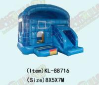 China Small Bouncy Castle Blue Great Wall kids Fun Park Inflatable for sale