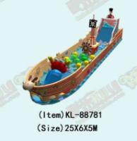 China Children Fun Park Inflatable Pirate Ship Kids Playground for sale