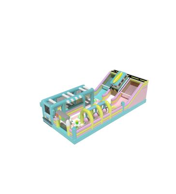 China Pastel Color Bouncy Castle With Big Slides Kids Playground for sale