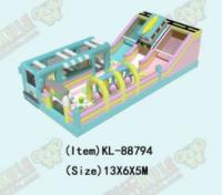 China Pastel Color Bouncy Castle With Big Slides Kids Playground for sale