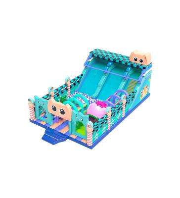 China Blue Color Big Slide With Ball Pool Children Fun Park for sale