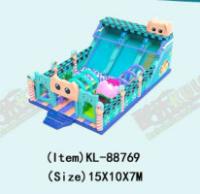 China Blue Color Big Slide With Ball Pool Children Fun Park for sale