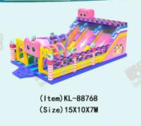 China Pink Purple Large Slides Inflatable Bouncy Castle Kids Playground for sale