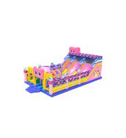 China Pink Purple Large Slides Inflatable Bouncy Castle Kids Playground for sale