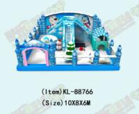 China Snow Theme Children Fun Park Inflatable With Two Slide Bouncy for sale