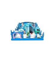 China Snow Theme Children Fun Park Inflatable With Two Slide Bouncy for sale