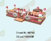 China Candy Cake Theme Children Fun Park Inflatable Slide Bouncy for sale