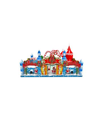 China Christmas Theme Colorful Children Park Inflatable Slide Bouncy for sale