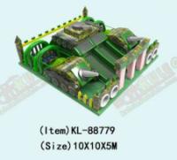 China Tank Theme Bouncy Slide Castle Camouflage Kids Playground for sale