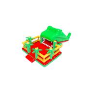 China Red Jumping Castle With Big Green Crocodile Slide for sale