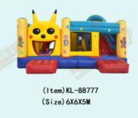 China Pikachu Theme Children Fun Park Inflatable Slide Bouncy Playground for sale