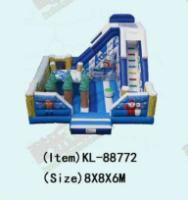 China Blue White Snow theme Children Fun Park Inflatable Slide Bouncy for sale