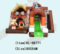 China Forest Theme Brown Children Inflatable Slide Bouncy Castle for sale