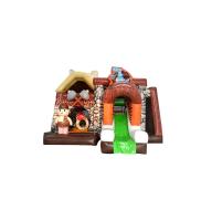 China Forest Theme Brown Children Inflatable Slide Bouncy Castle for sale