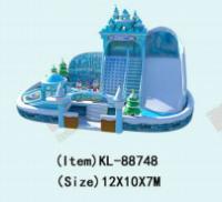 China Blue Ice Land Children Fun Park Inflatable Slide Bouncy for sale