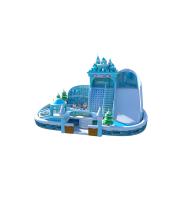 China Blue Ice Land Children Fun Park Inflatable Slide Bouncy for sale