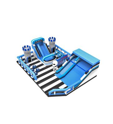 China Blue Color Alien  Children Fun Park Inflatable Slide Bouncy for sale