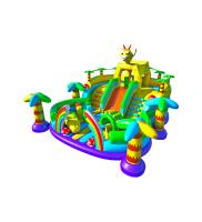 China Giraffe Theme Slide Inflatable Bouncy Castle With Palm Trees for sale