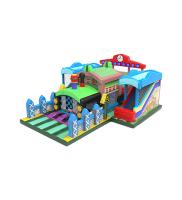 China Train - Inspired Colorful Playground World Customized Inflatable for sale