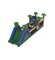 China Tropical Inflatable Playground: A Fun Obstacle Track Jungle Palm Tree - Themed for sale