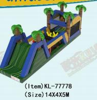 China Tropical Inflatable Playground: A Fun Obstacle Track Jungle Palm Tree - Themed for sale