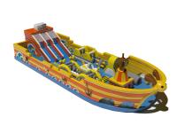 China Pirate Ship Inflatable Blow Up Bouncy Castle With Big Slides for sale