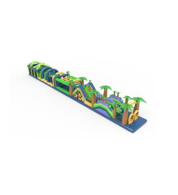 China Multi - Color Tropical Inflatable Obstacle Course Adventure Jungle Path for sale