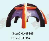 China Inflatable Dome Tent in Black and Orange with Customized Branding for Commercial or Event Purposes for sale