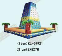 China Inflatable Rock Climbing Attraction with Lion and Palm Tree Design for Children's Outdoor Fun for sale