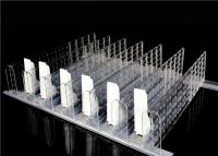 China Supermarket Single Lane 660mm Plastic Shelf Spacers Hanging Product Wire Pusher for sale