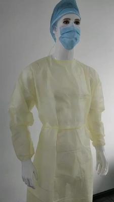 China Impermeable Disposable Isolation Gown PP+PE(Polyethelene Coated) Nonwoven Great Protection against Most Kinds of Liquid for sale