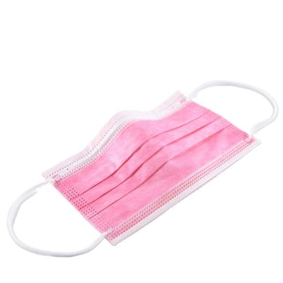 China Pink color 3 layer comfortable design adult and child disposable face mask for sale