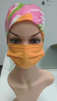 China EN14683 2019 Disposable Orange Surgical Colorful Medical Face Mask CE Adult Class II Personal Respiratory Protection 3 Years S&J for sale