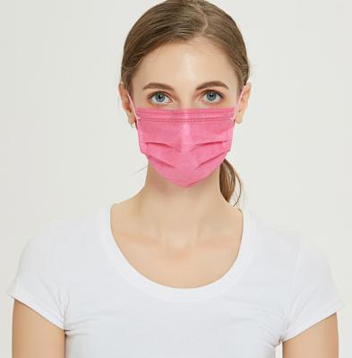 China Medical disposable non woven pink dental surgical face mask for sale